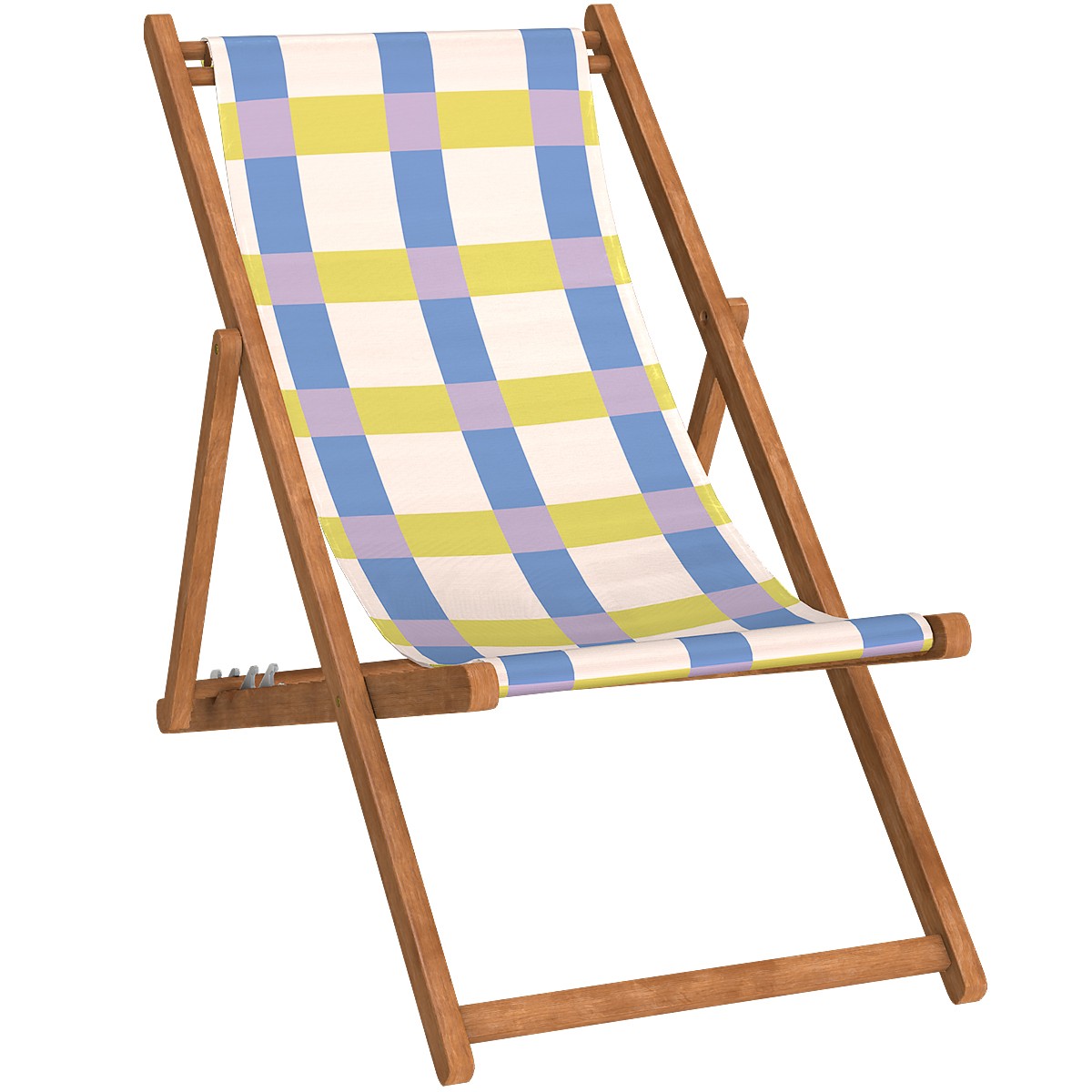 Chilienne en hêtre lasuré et toile outdoor amovible MOON jaune | Leroy ...