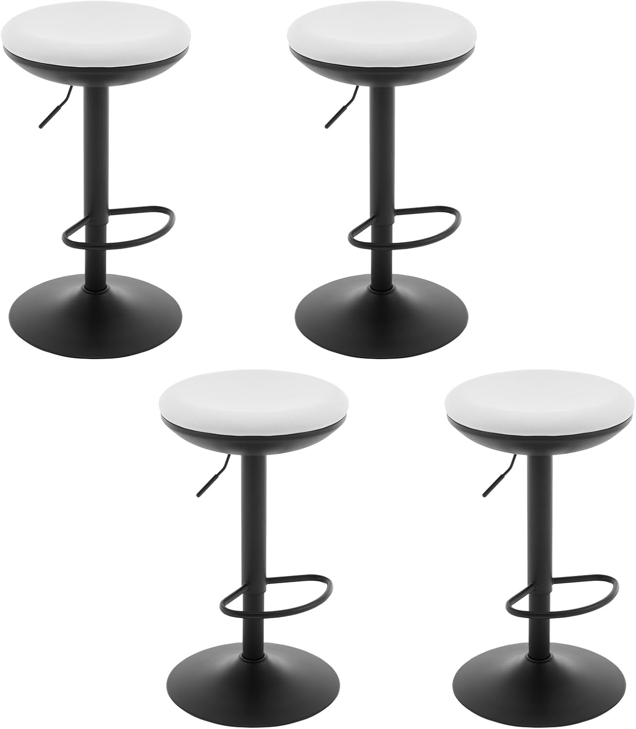WOLTU Lot de 4 Tabouret Bar Rond, Tabouret Haut, Chaise de Bar Pivotant ...
