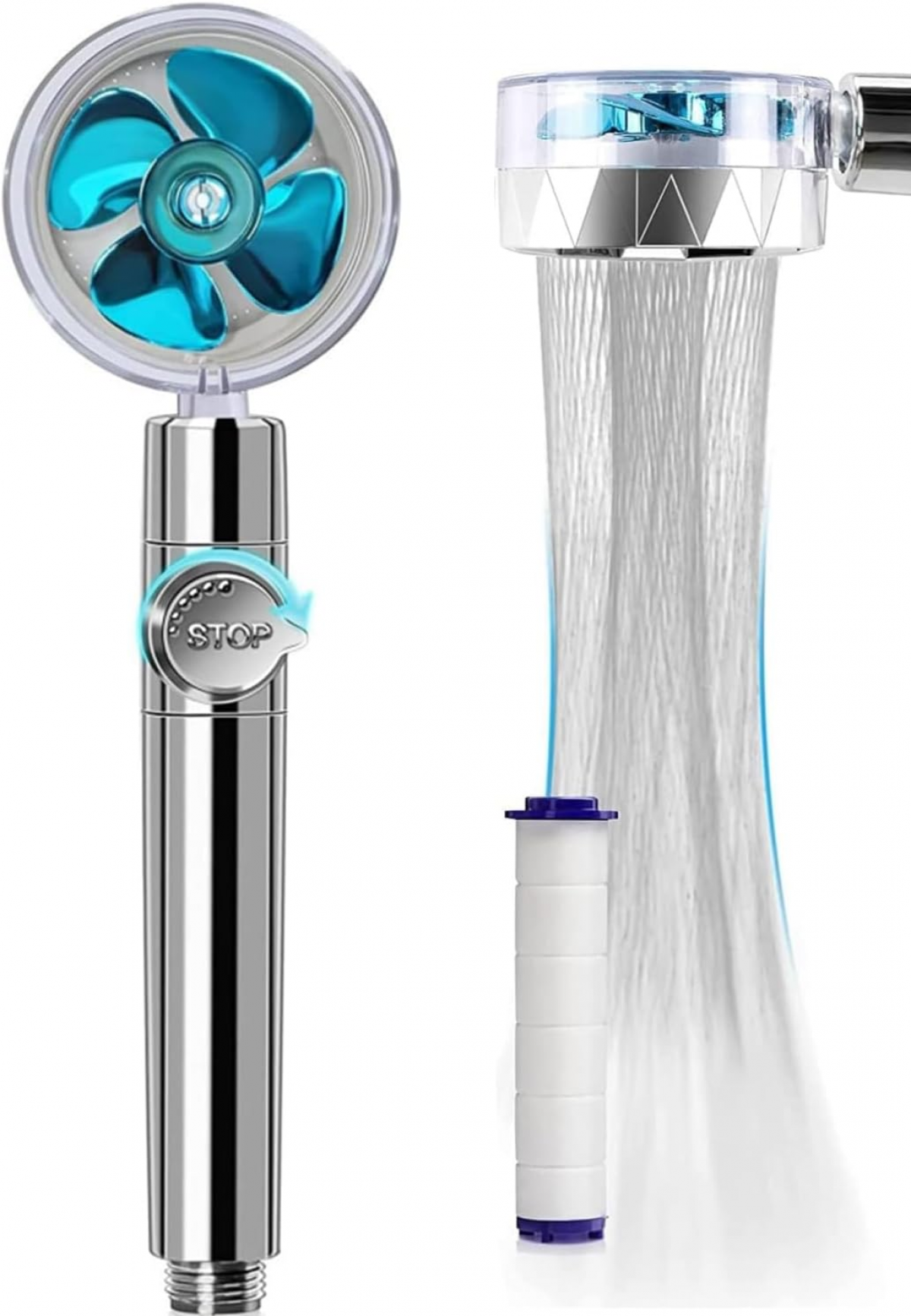 Pommeau de douche haute pression, douchette à main Turbo Jet avec ...