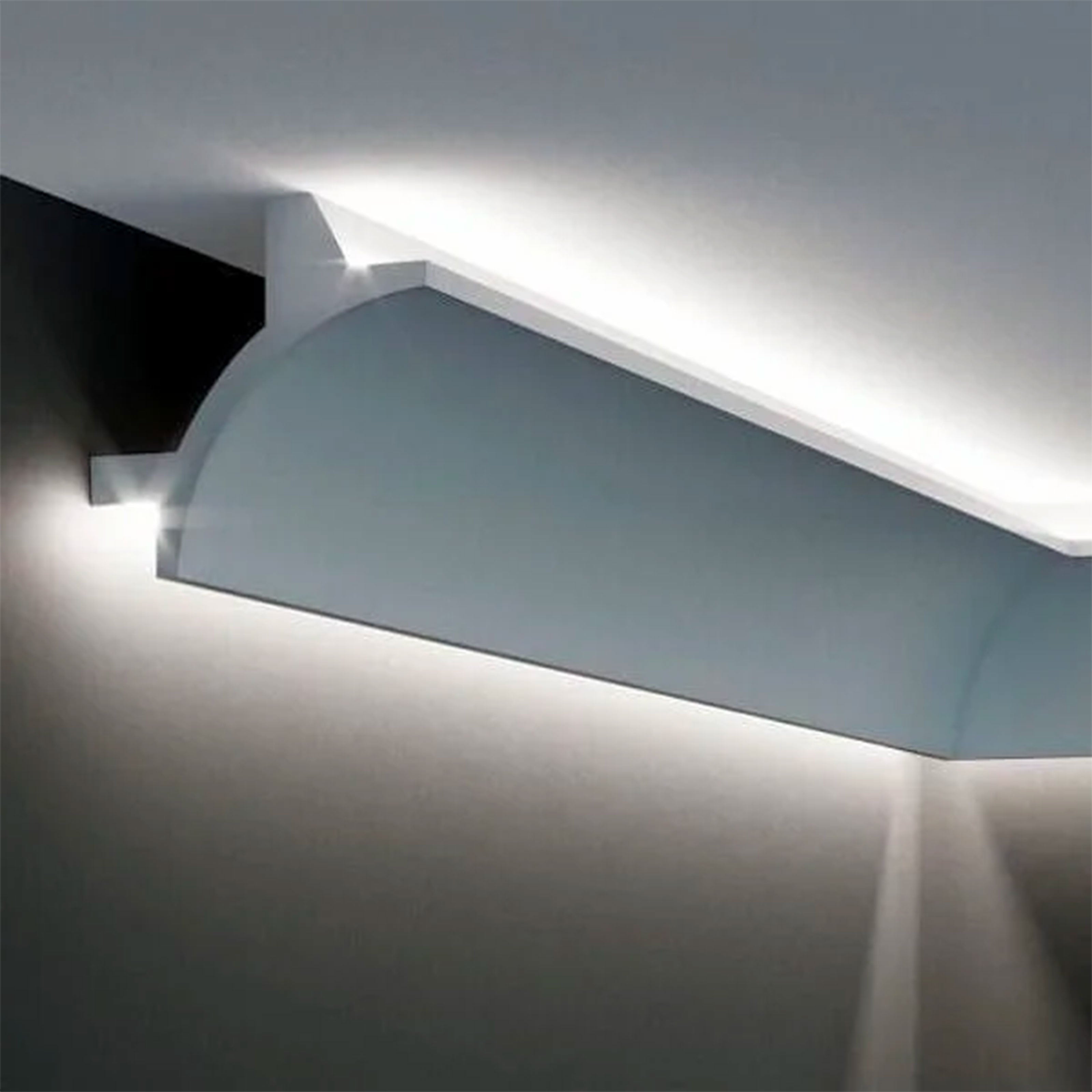 CORNICE A SOFFITTO con predisposizione LED 90x90x2000mm in POLIMERI ...