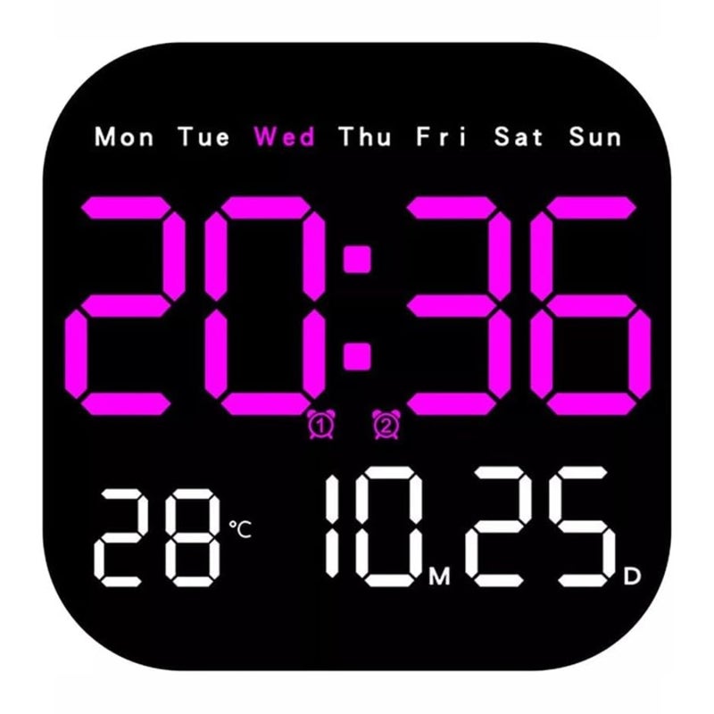 Reloj de pared digital, Reloj despertador con visualización grande y ...