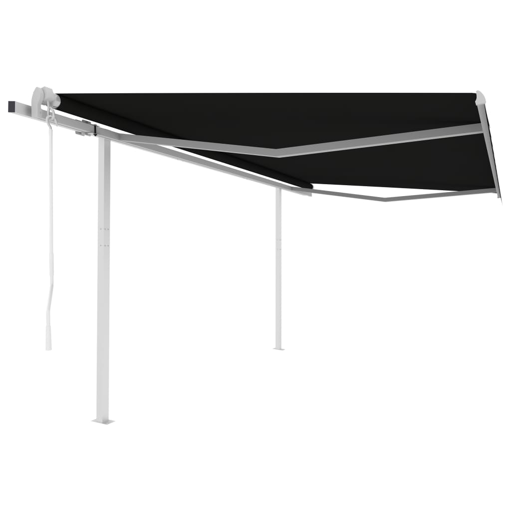 Toldo retráctil automático con varillas 4,5x3 m Antracita | Leroy Merlin