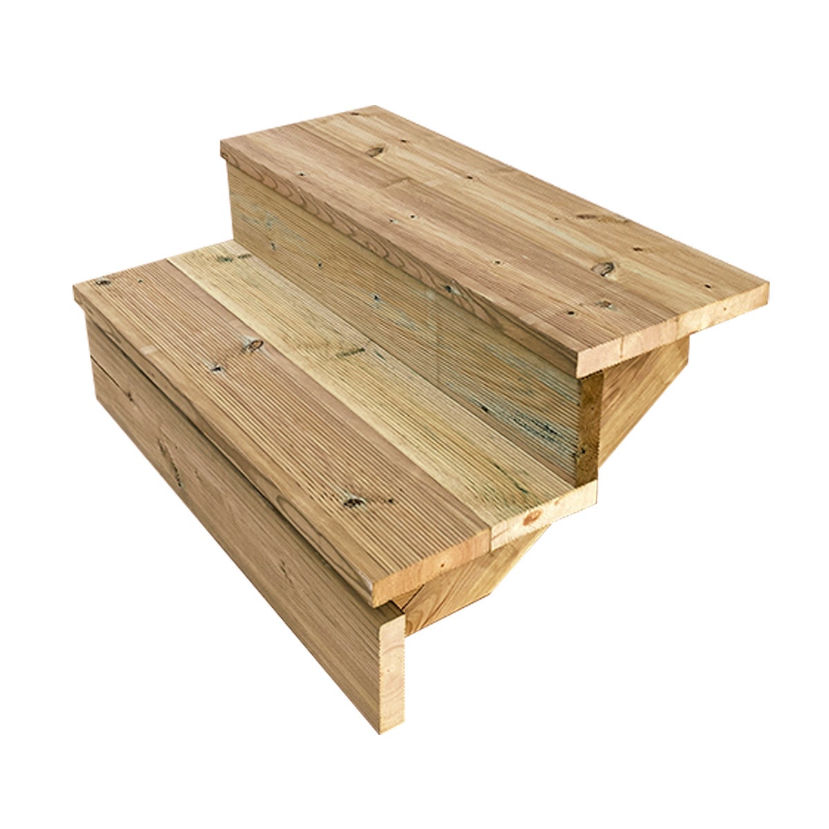 Escalera Exterior Madera -A37cm 2 peldaños P29cm T80cm +Contrahuella ...