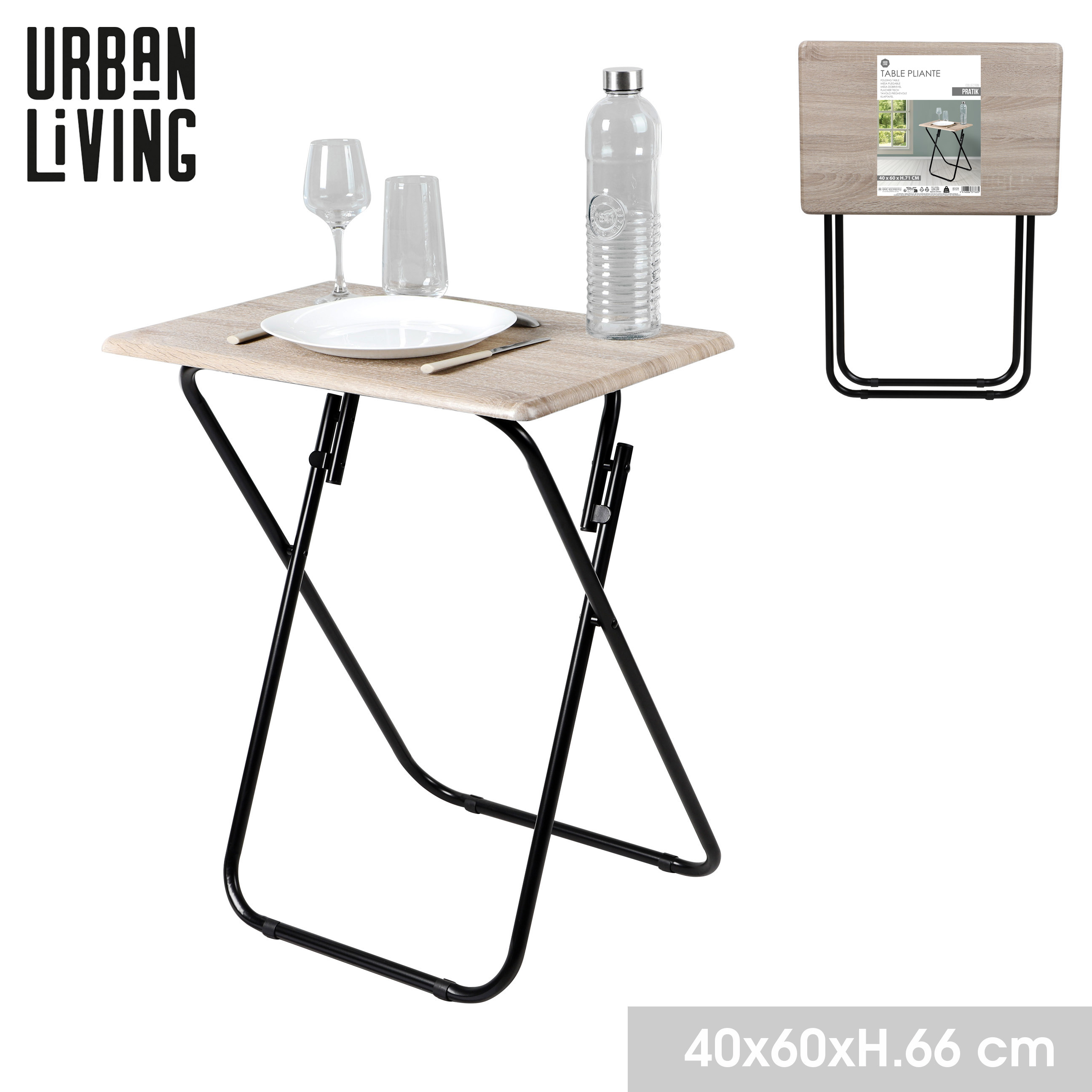 "PRATIK" TABLE PLIANTE 40X60XH71CM | Leroy Merlin