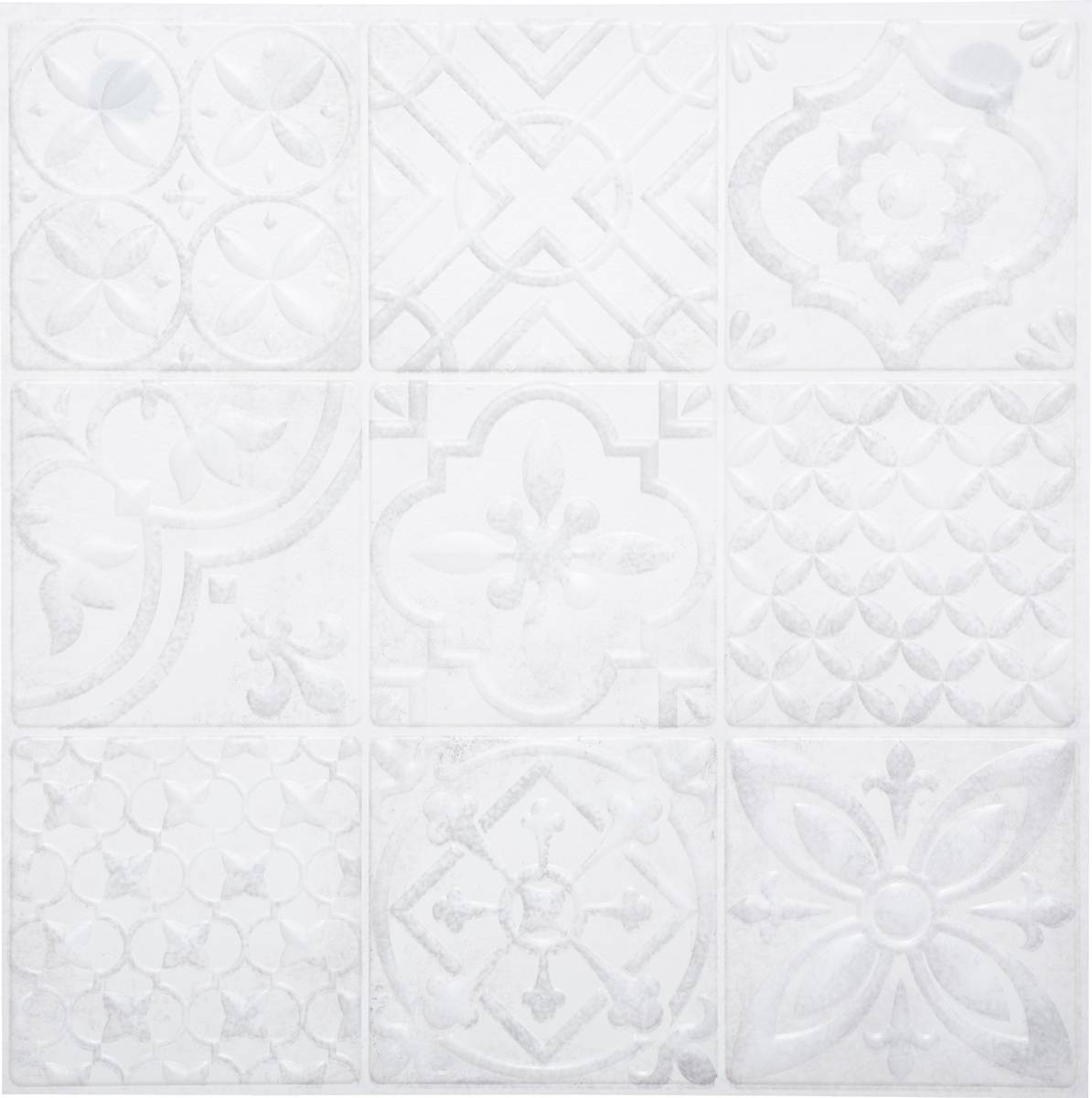 Lot de 2 stickers - carreaux - blanc - 30x30 cm - Atmosphera créateur d ...