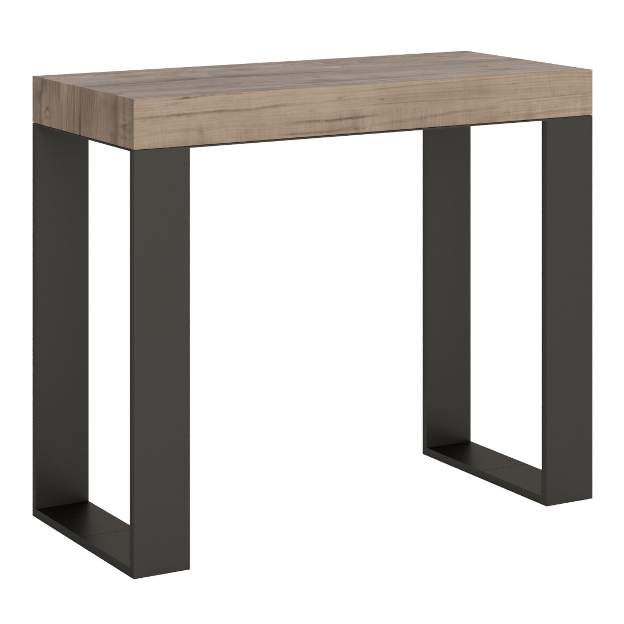Console extensible 90x40/300 cm Tecno Chêne Nature cadre Anthracite ...
