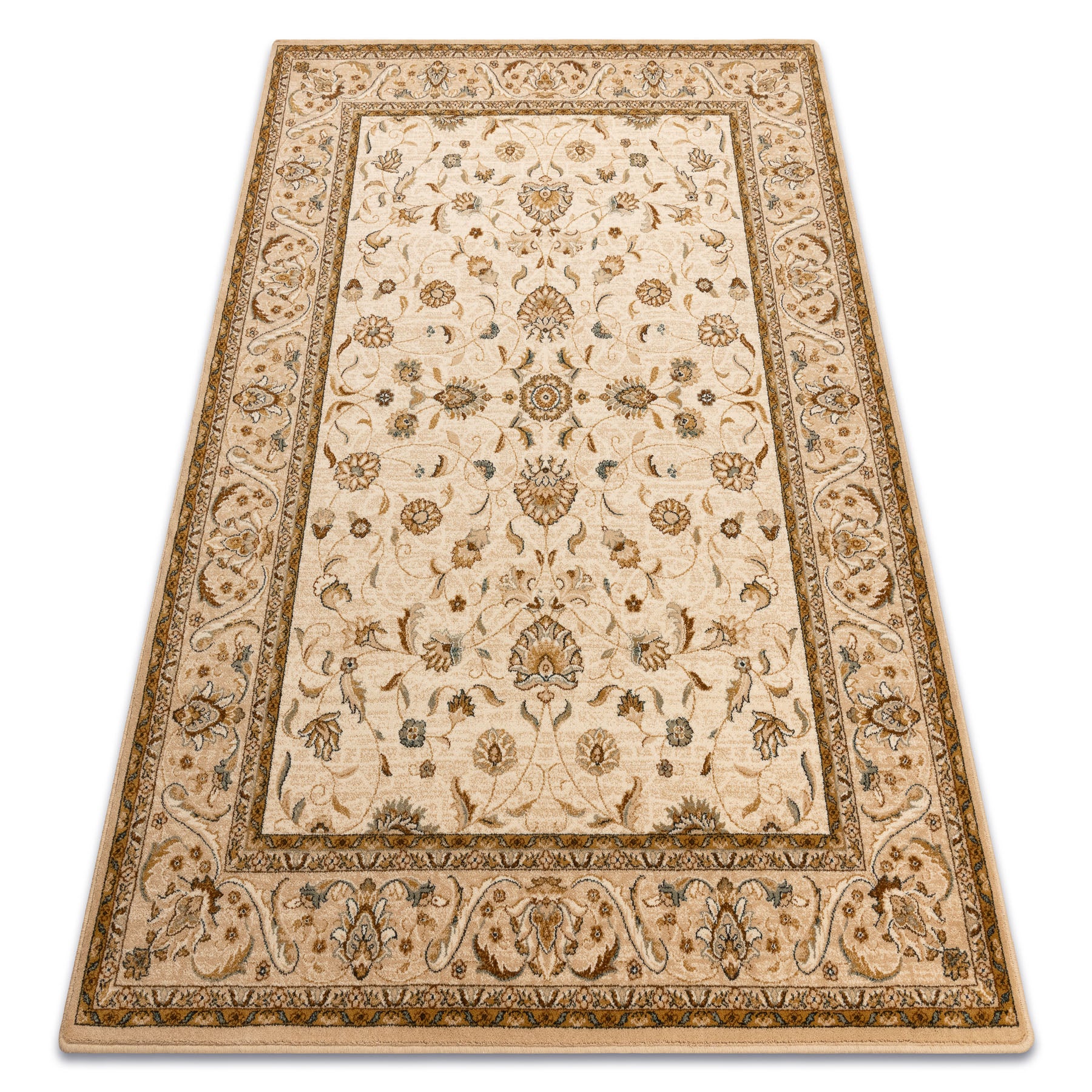 Tapis en laine OMEGA ARIES fleurs perle 235x350 cm | Leroy Merlin