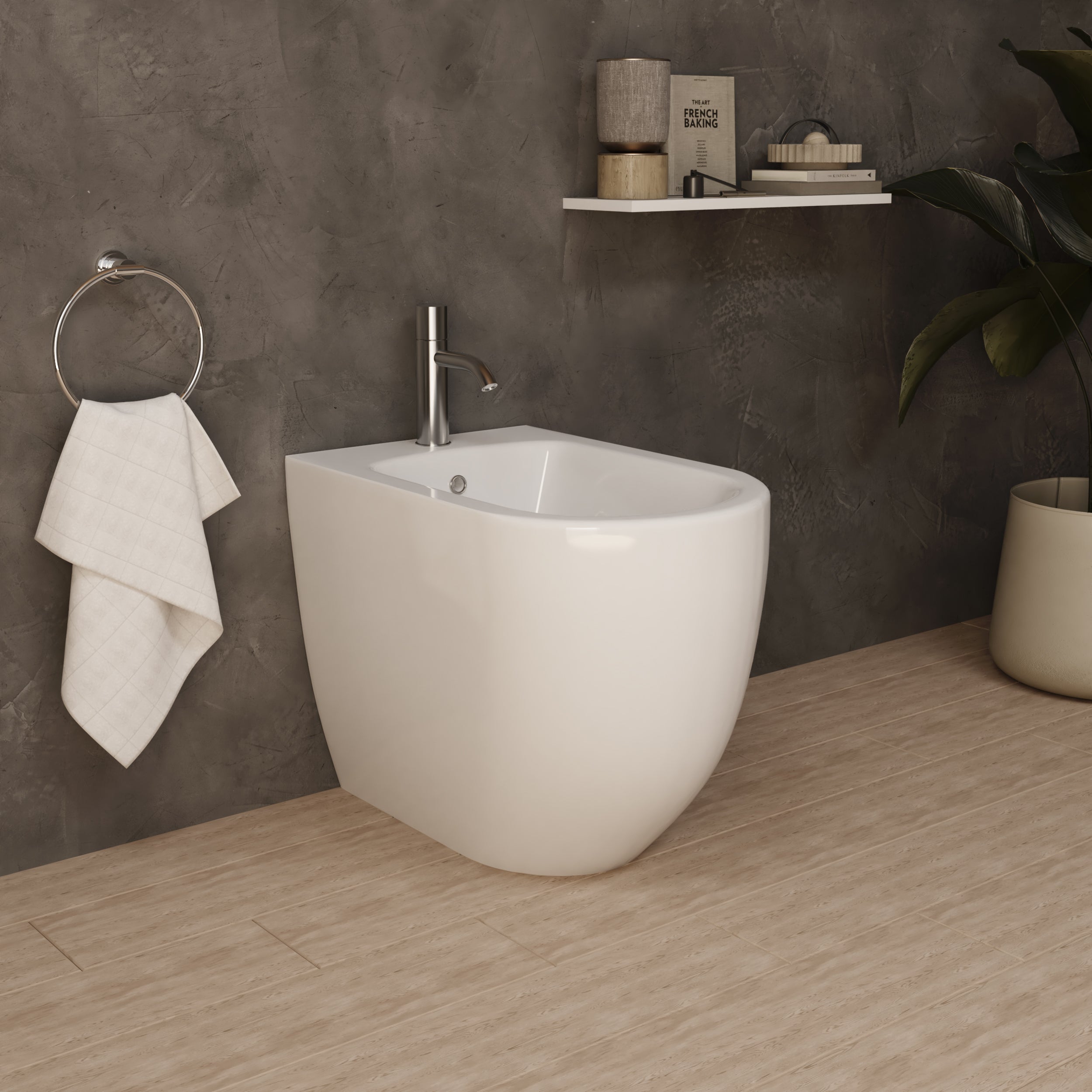 BIDET V5 | COMPACT AU SOL | SORTIE MURALE | EN CERAMIQUE BLANC | AVEC ...