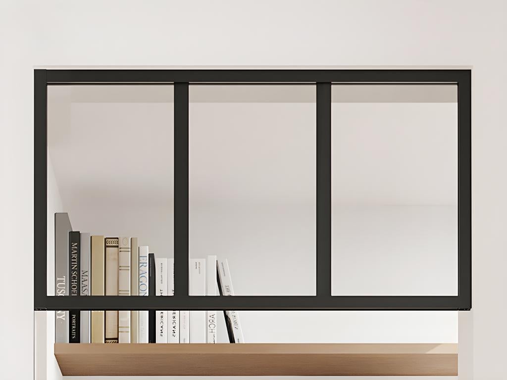 Imposte atelier en aluminium thermolaqué - L73 x H40 cm - Noir ...