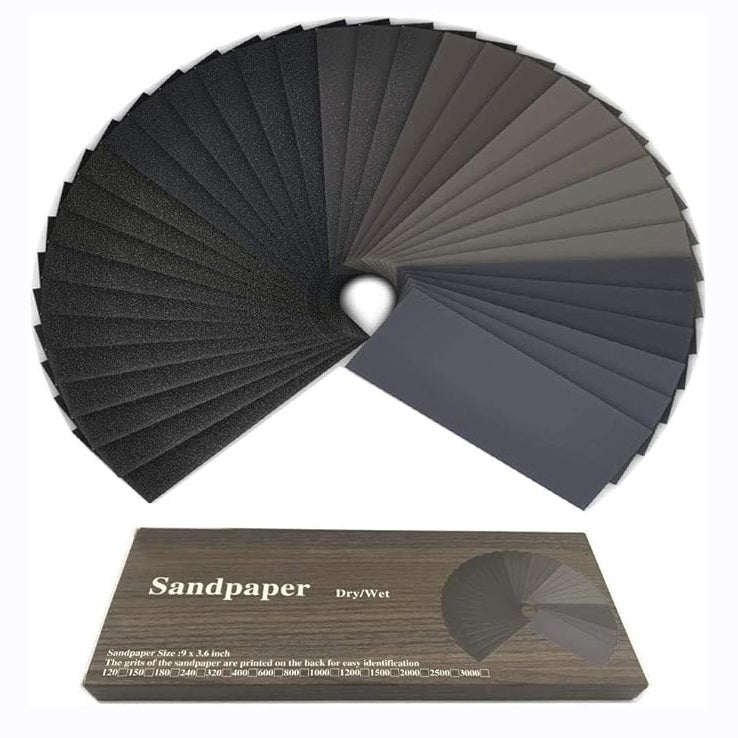 Papier abrasif, grain 120 à 3000 assorti, humide ou sec, polissage ...