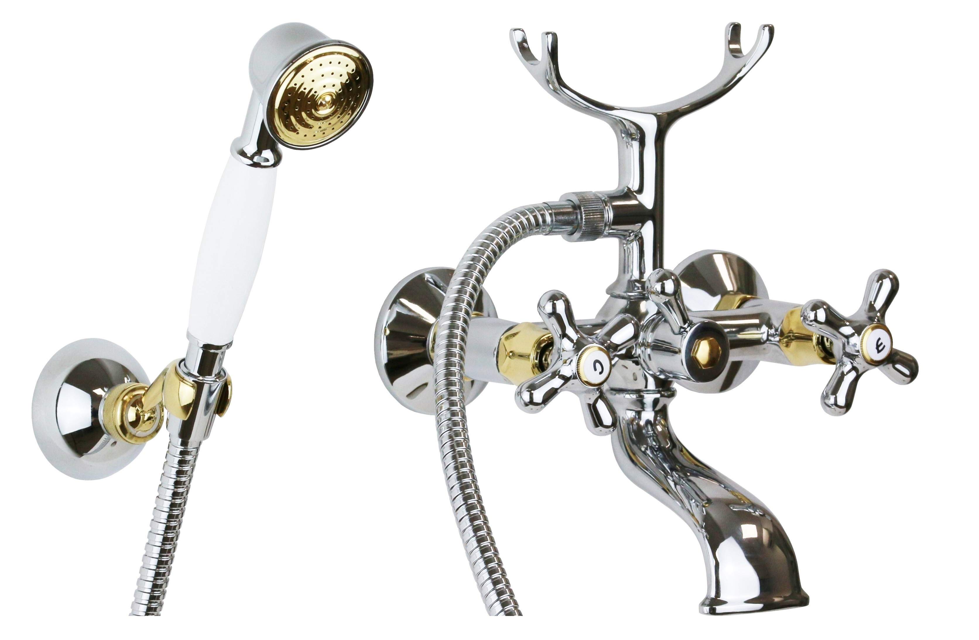 Mezclador externo de baño / ducha color cromo dorado Paffoni Iris ...