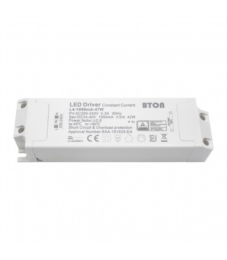 Driver / Alimentation LED CC - 1050mA - 24-40VDC - 42W - ON/OFF (BTON ...
