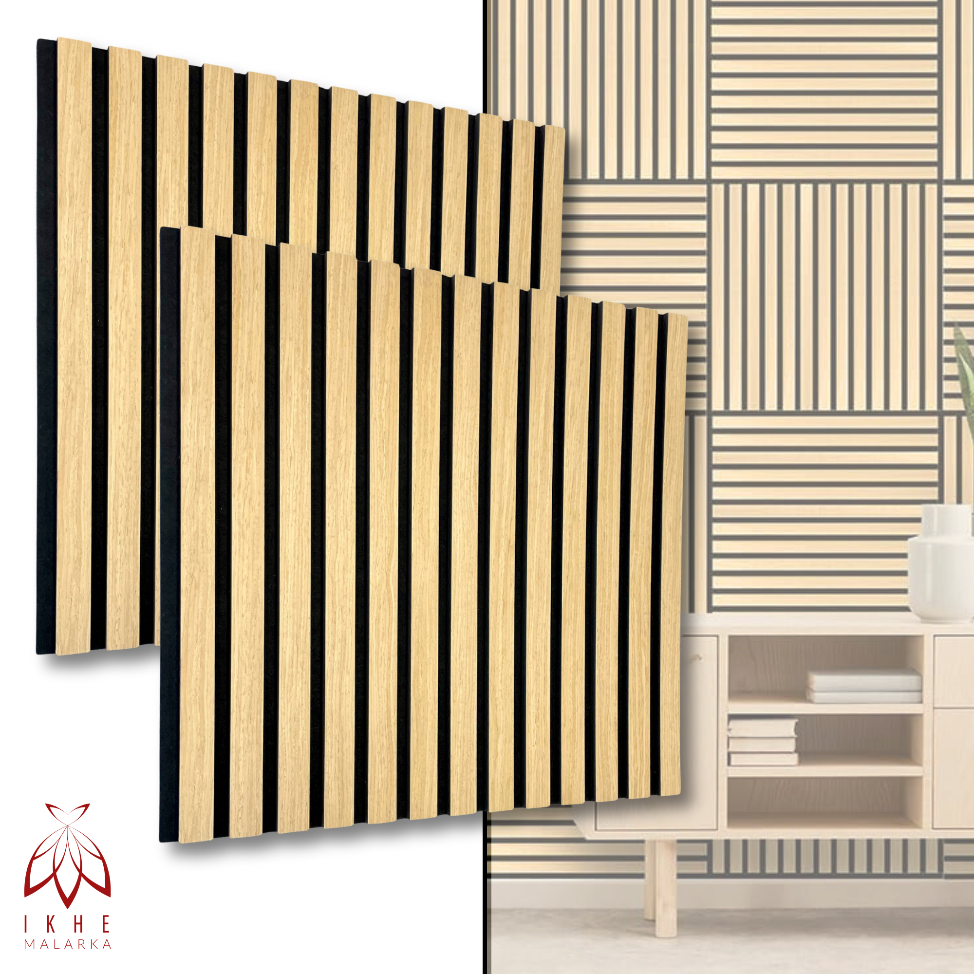 3D Panneaux Lames Acoustiques 2 Pièces (0,54m²) | Absorbant Acoustique ...