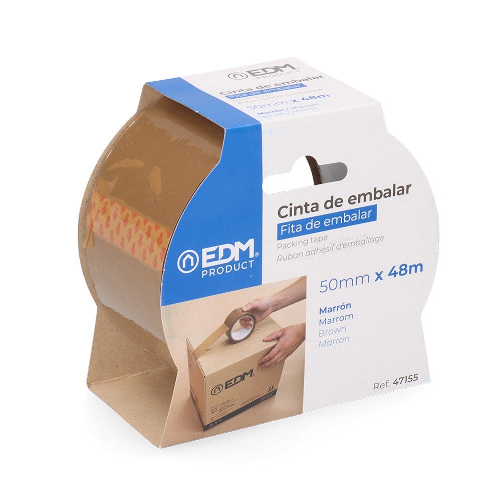 Cinta de precinto Marrón 48 micras 50m x 50mm - EDM - (Código:47155 ...