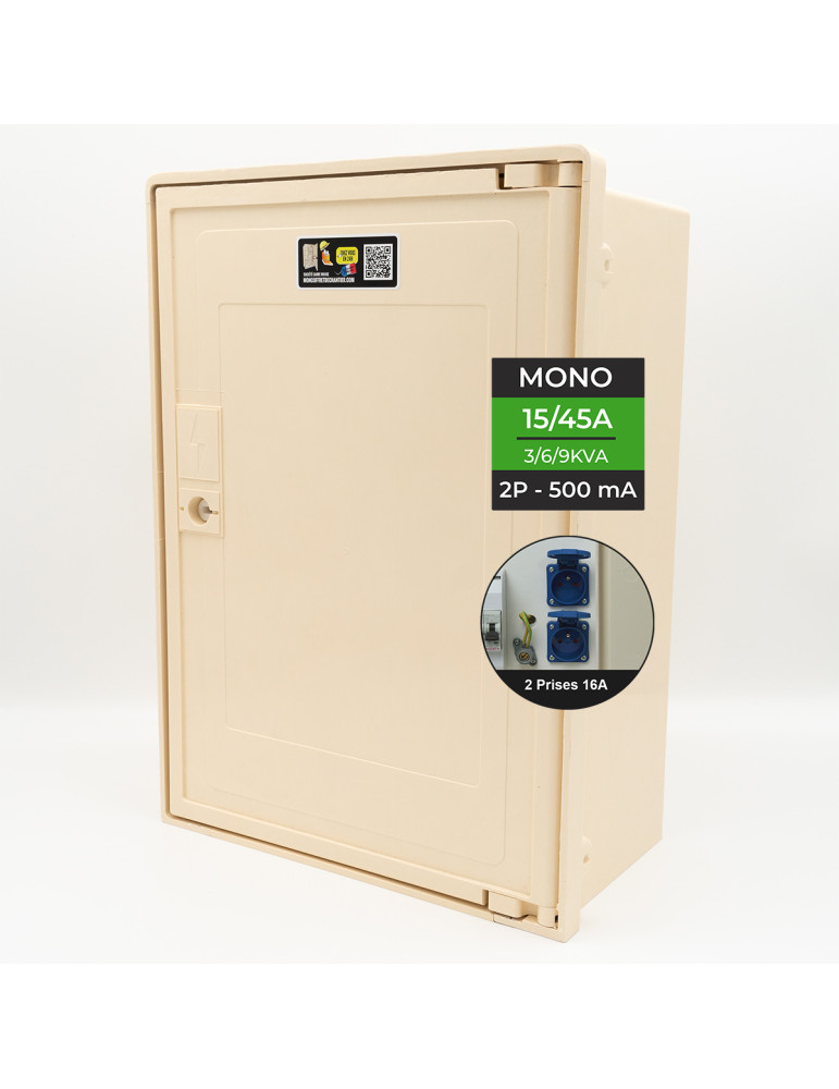 Coffret Mono 3/6/9 KW +2 prises | Leroy Merlin