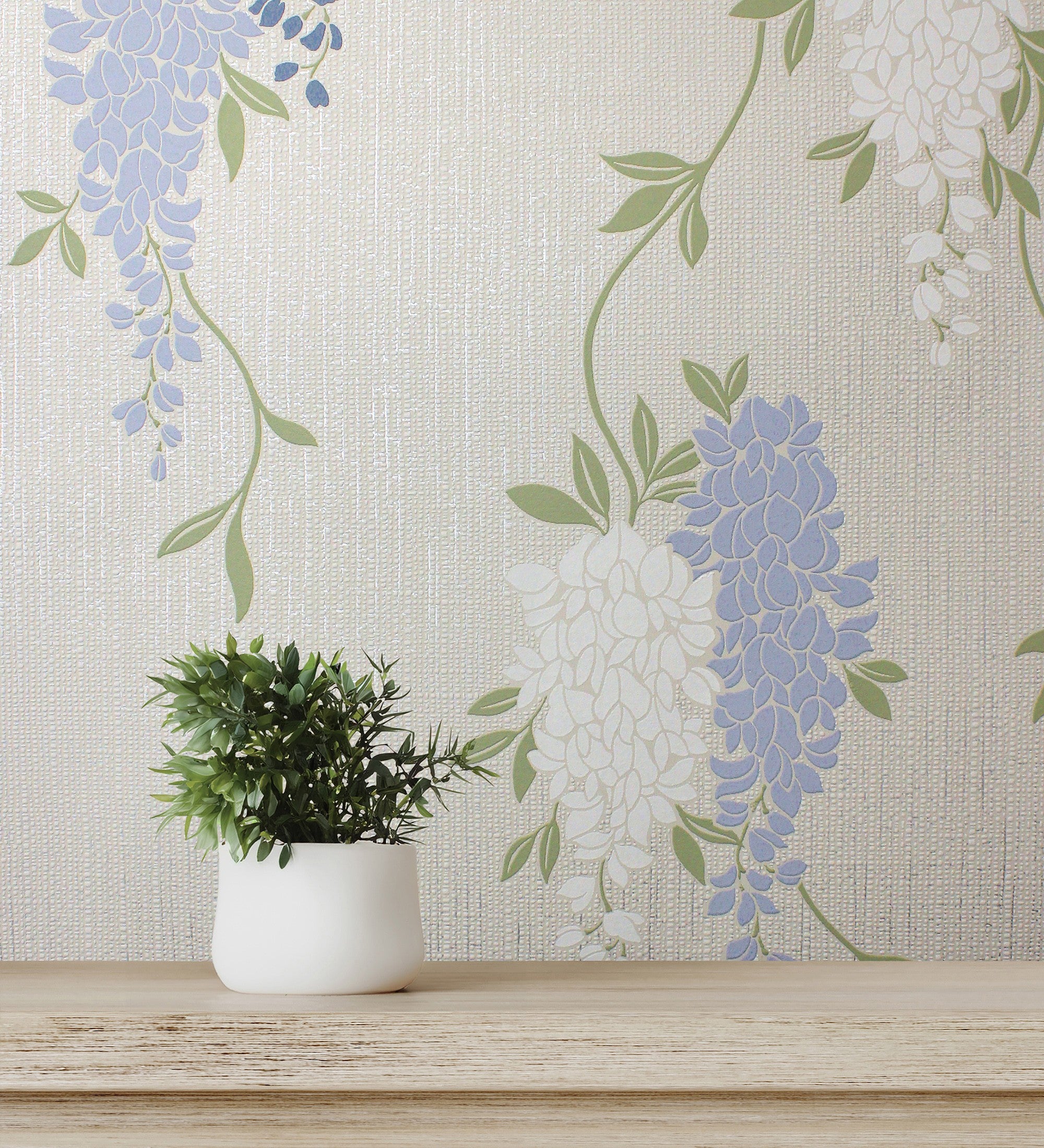 Muestra DIN A4 de Papel pintado con enredadera floral elegante color azul - Ivy Blossom 683546 ...