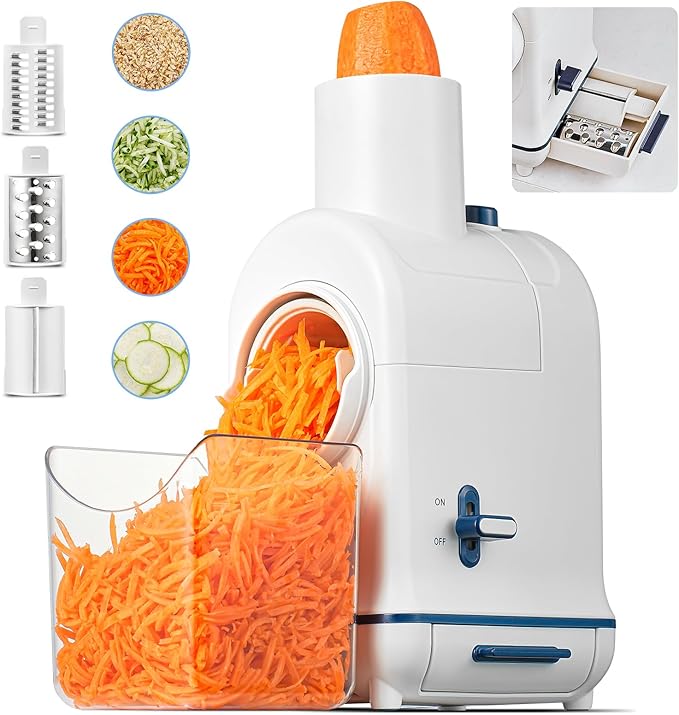 Rallador de verduras eléctrico, rebanador con una ranura grande para ...
