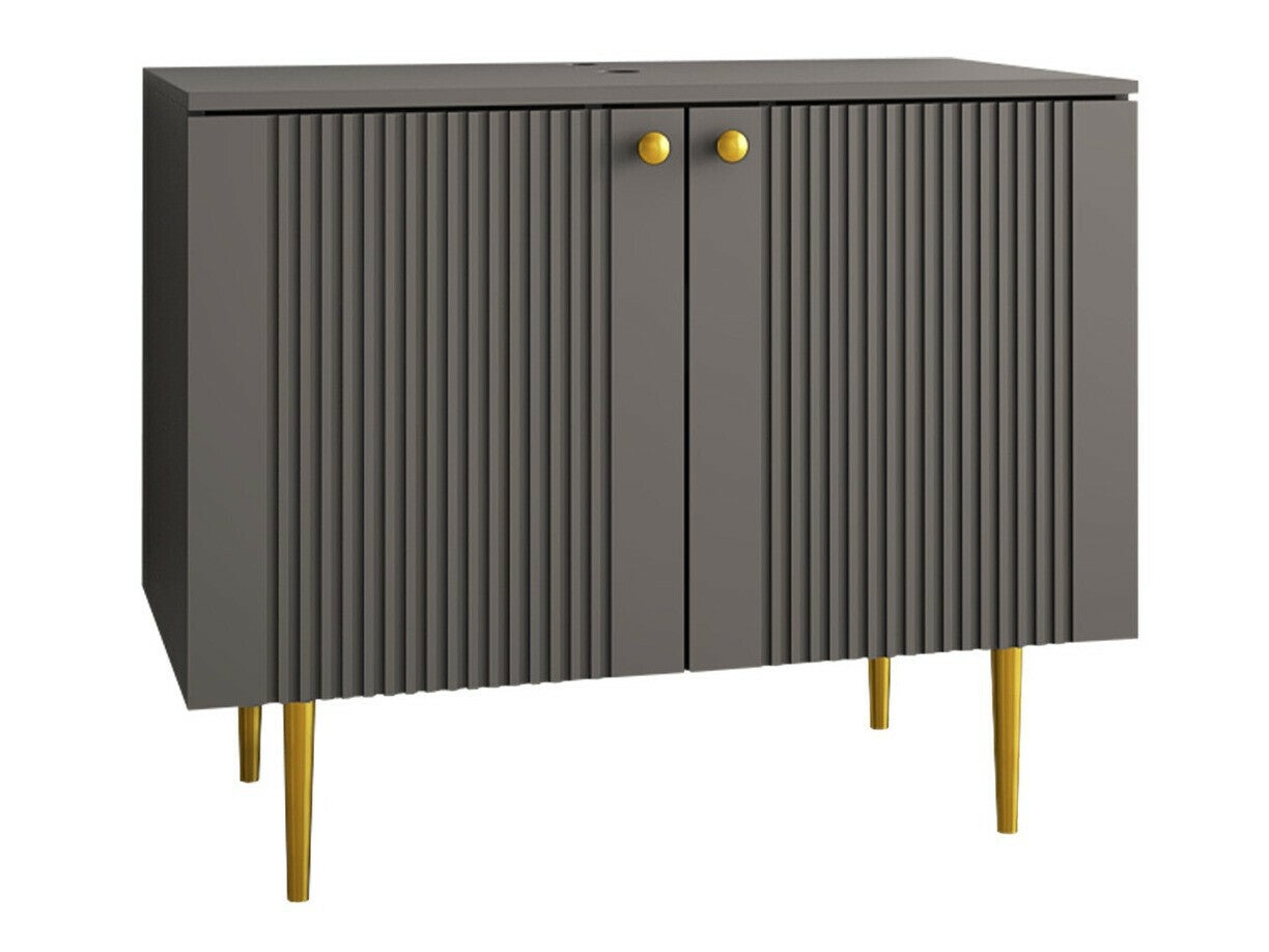 Mueble de lavabo de pie Merced P101, Gris, Colocada, Número de puertas ...