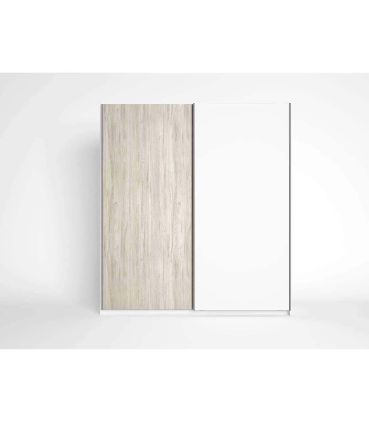Armario 2 puertas correderas Samira acabado sahara/blanco, 182cm(Ancho ...