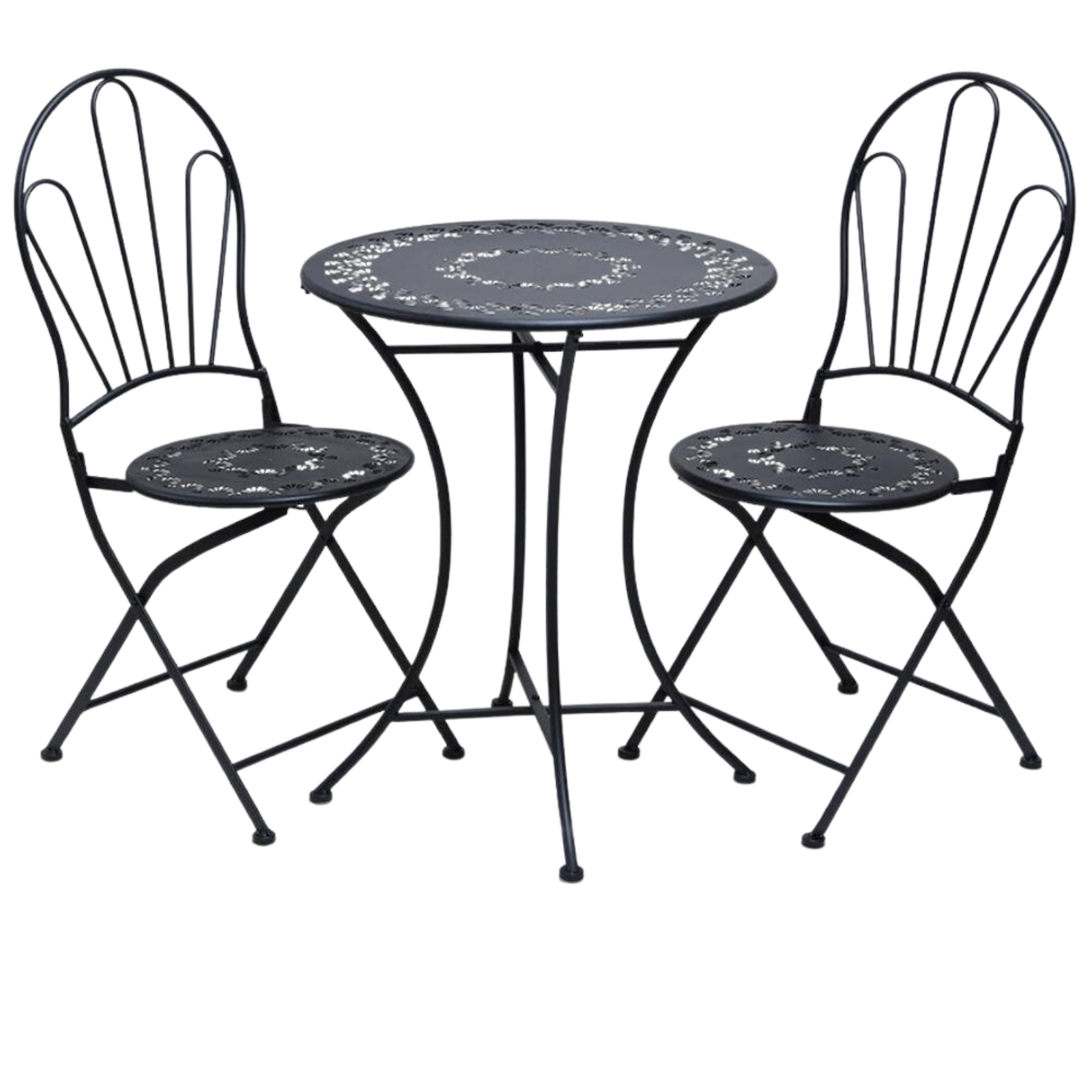 Ensemble bistrot de jardin en métal avec table h 72 cm et chaises ...