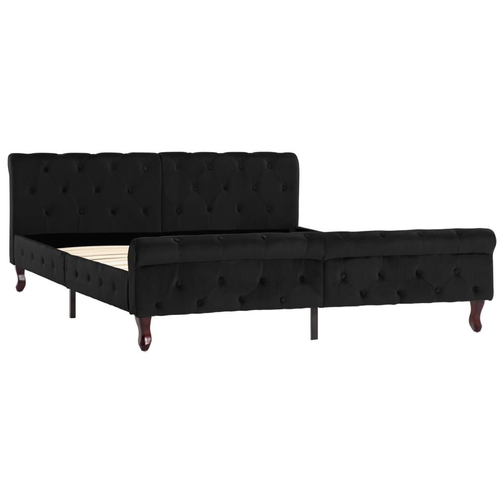 Lit double | Lit adulte | Cadre de lit Noir Velours 160 x 200 cm448113 ...
