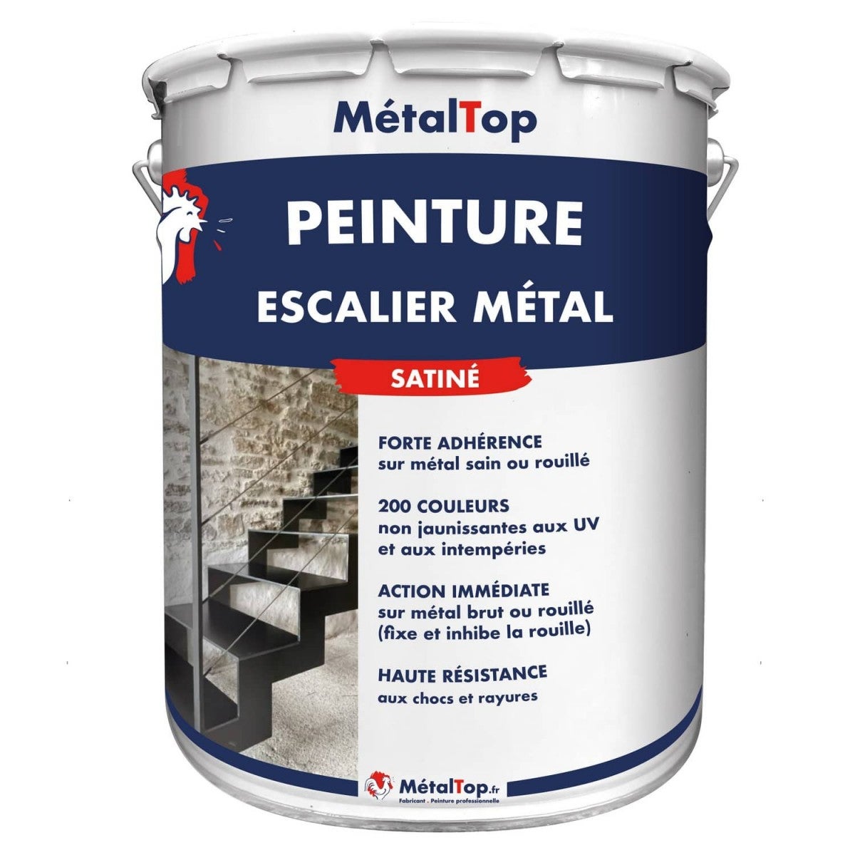 Peinture Escalier Metal - Noir graphite - RAL 9011 - 5 L - Métaltop ...