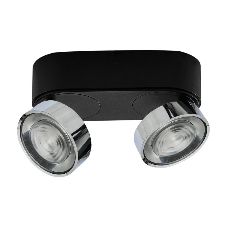 Aplique LED de pared/techo de la serie HOLE, 13 W, 3000 K, CRI90, negro ...
