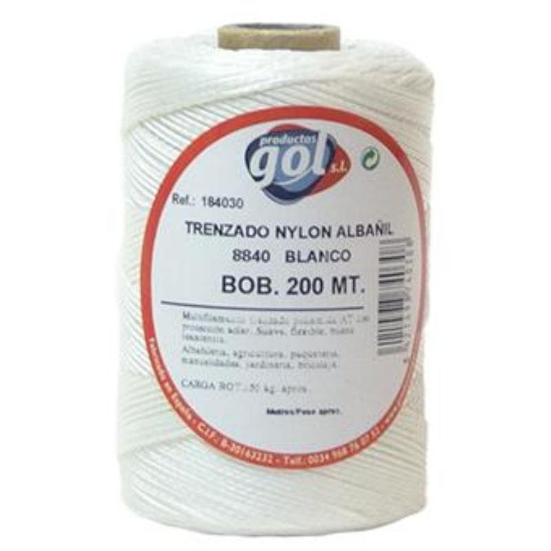 Cuerda linea blanca fina 8840 trenzada nylon rollo 200m | Leroy Merlin