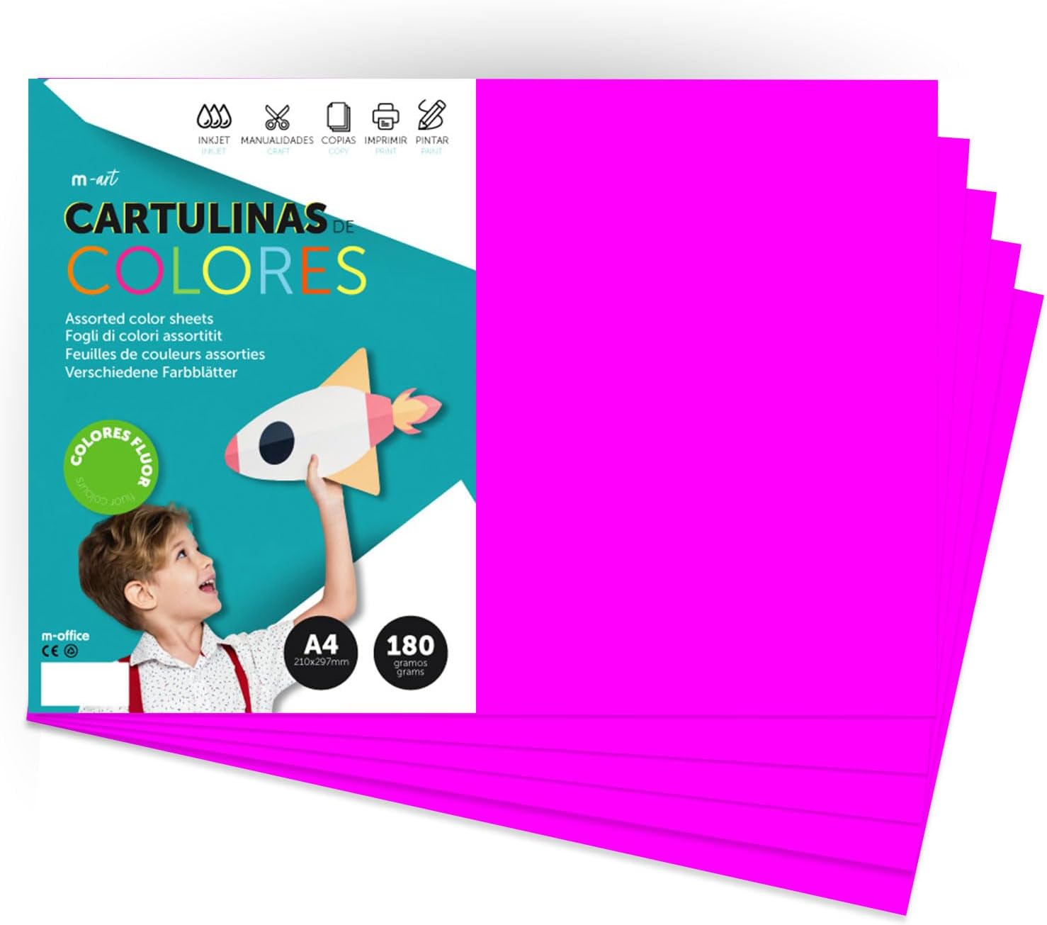 Cartulina de Colores, Cartulina A4 Colores Intensos, Hojas de ...