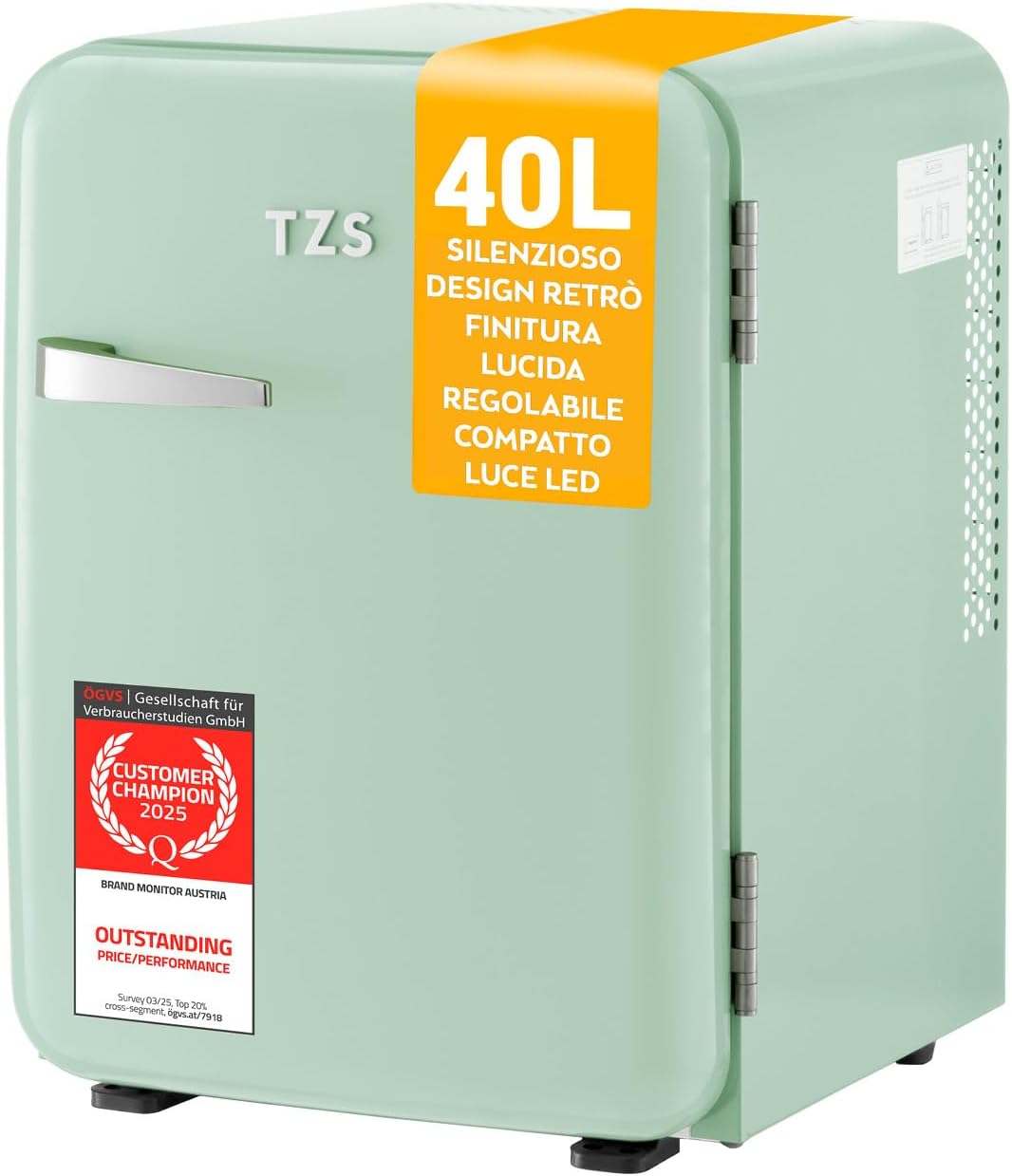 Mini-frigo rétro silencieux de 40 litres - Petit mini-frigo de style ...