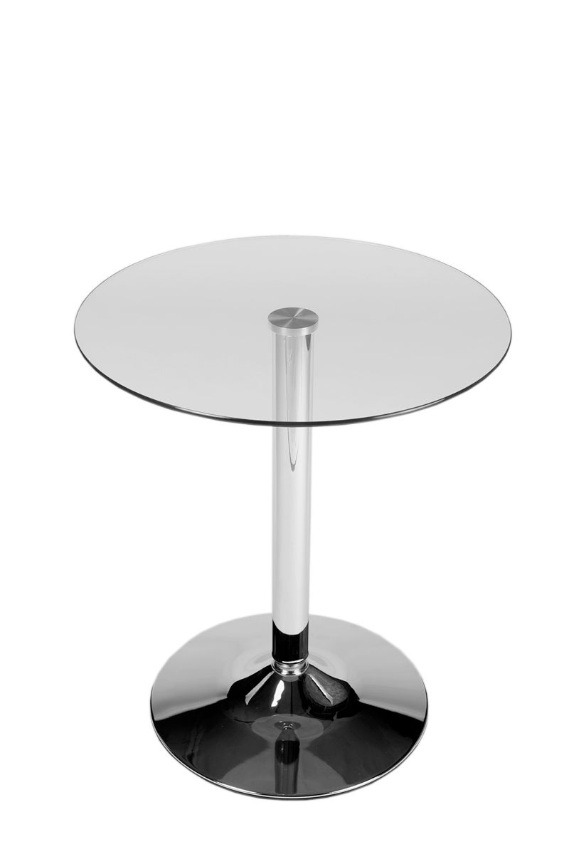 Table ronde en verre 70 cm de hauteur Verre clair | Leroy Merlin