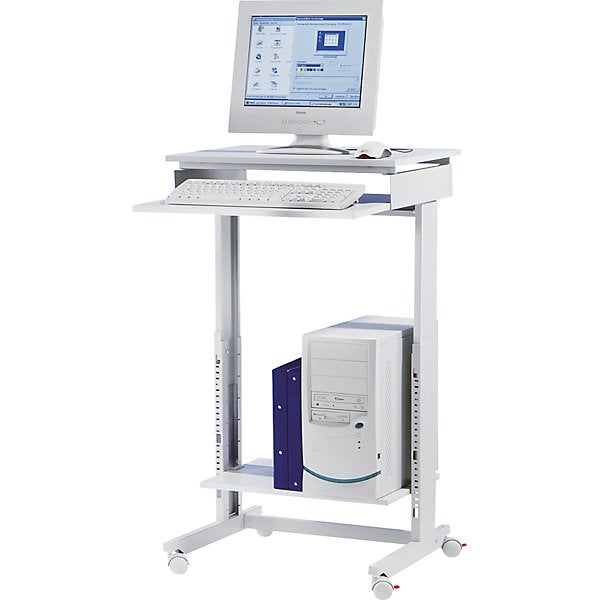 TWINCO Table de travail pour PC H720-1100xl600xP500 mm gris clair ...