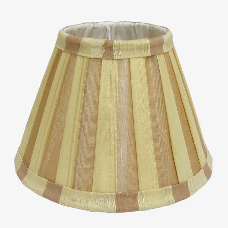 PANTALLA REDONDA TABLA ESTRECHA SEDA RAYAS BEIGE 45 | Leroy Merlin