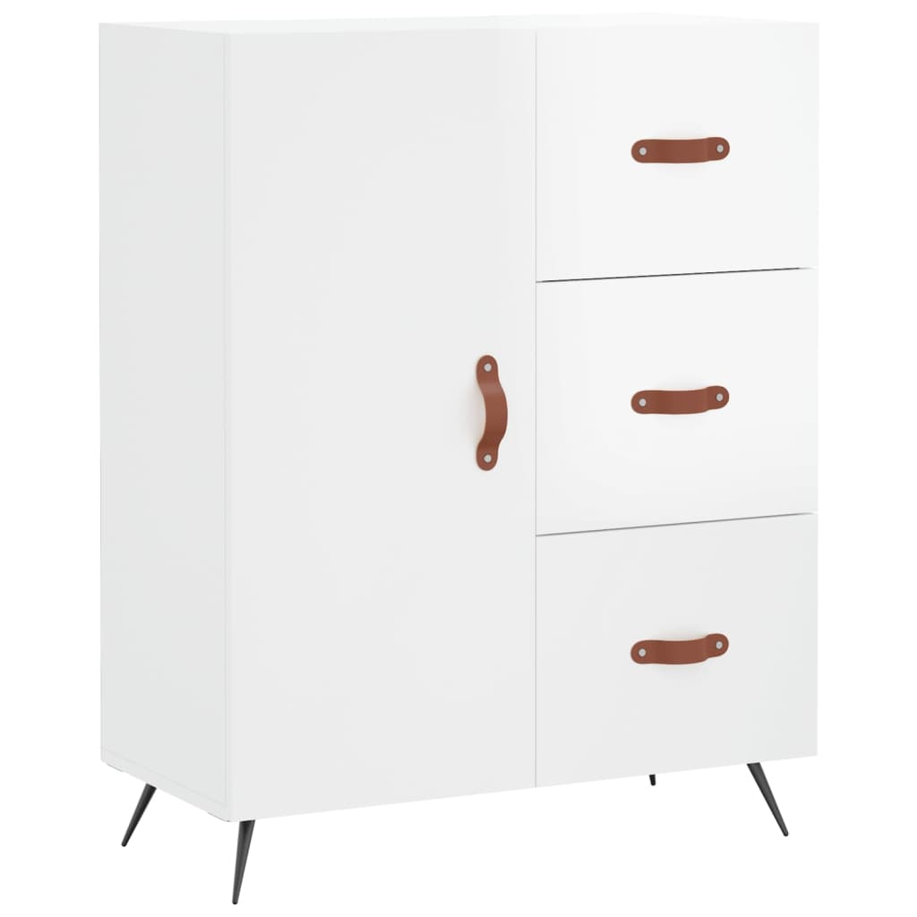 Buffet en contreplaqué blanc brillant 69,5x34x90 cm - COMFORTXL | Leroy ...