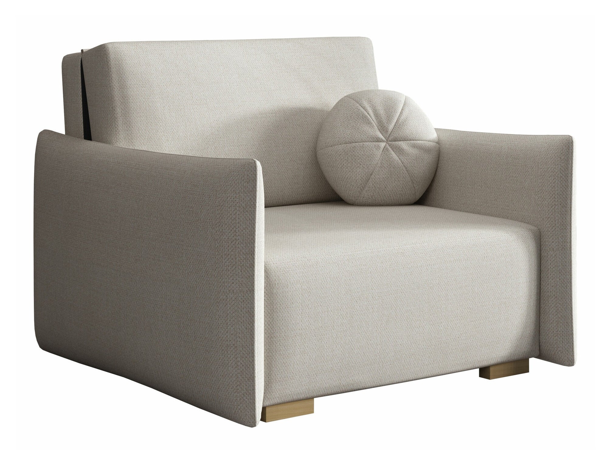 Fauteuil Velven I, Brun clair, 85x104x98cm, Tissu, Pieds: Bois ...