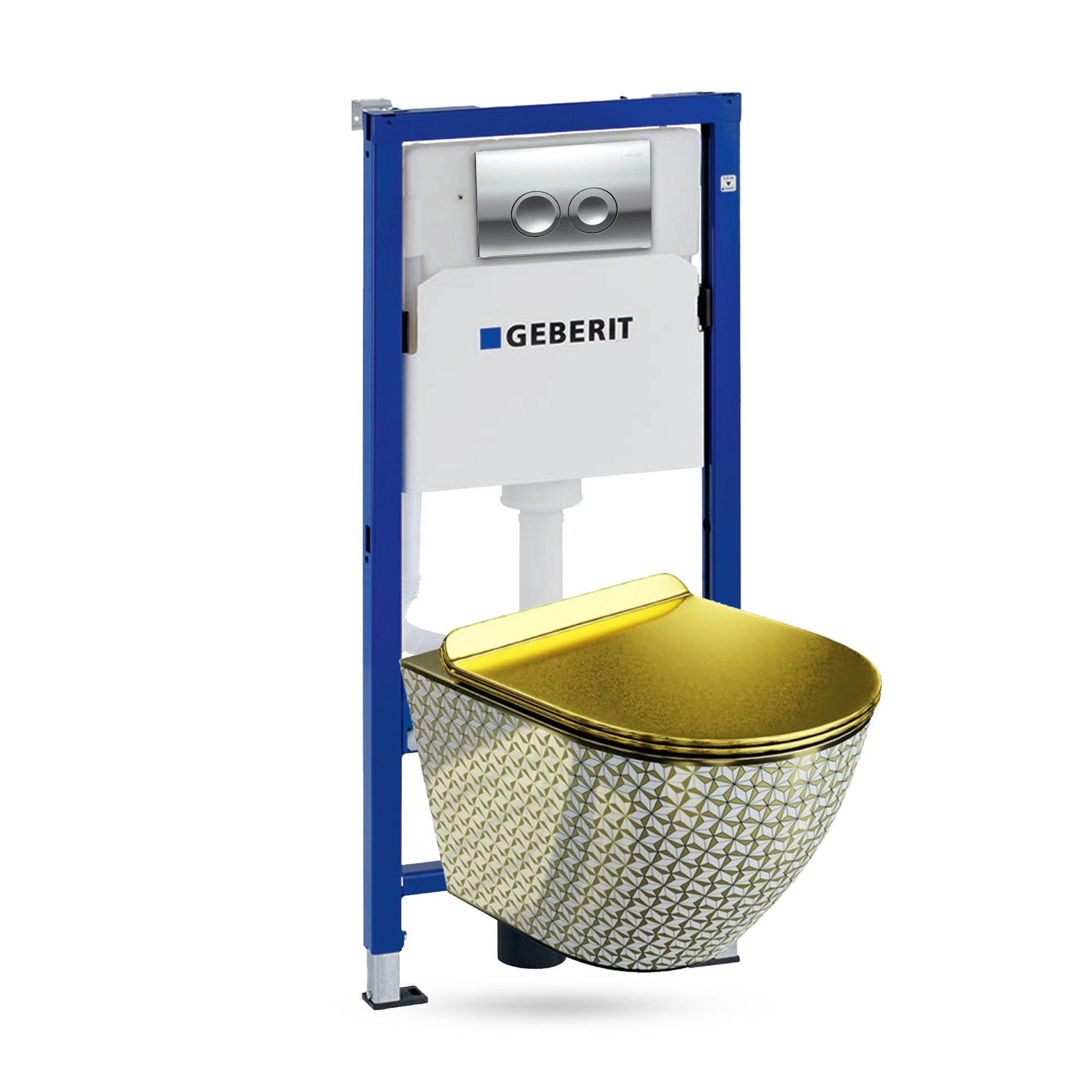 GEBERIT Duofix Basic Support Bâti-support + Lavita WC Sofi Slim Gold Never Die suspendu sans ...