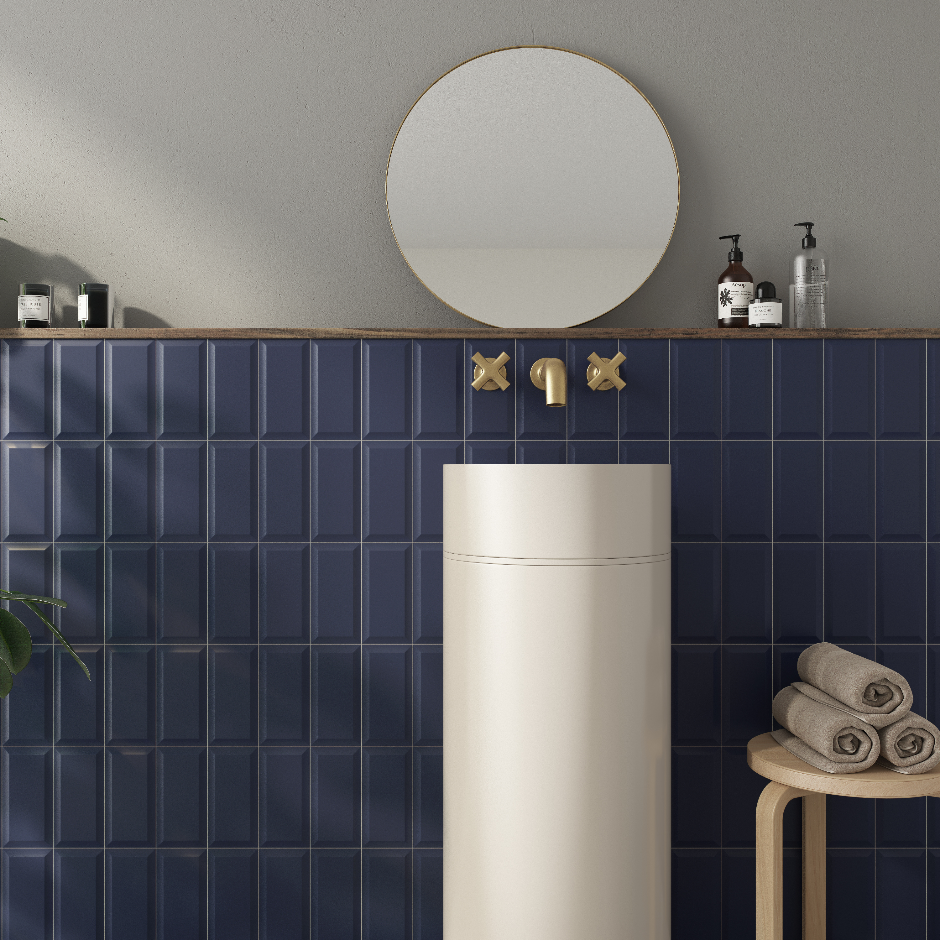 CUBIC AZUL MATE (PR) 10X20 Pasta Roja. Revestimiento para pared, color ...