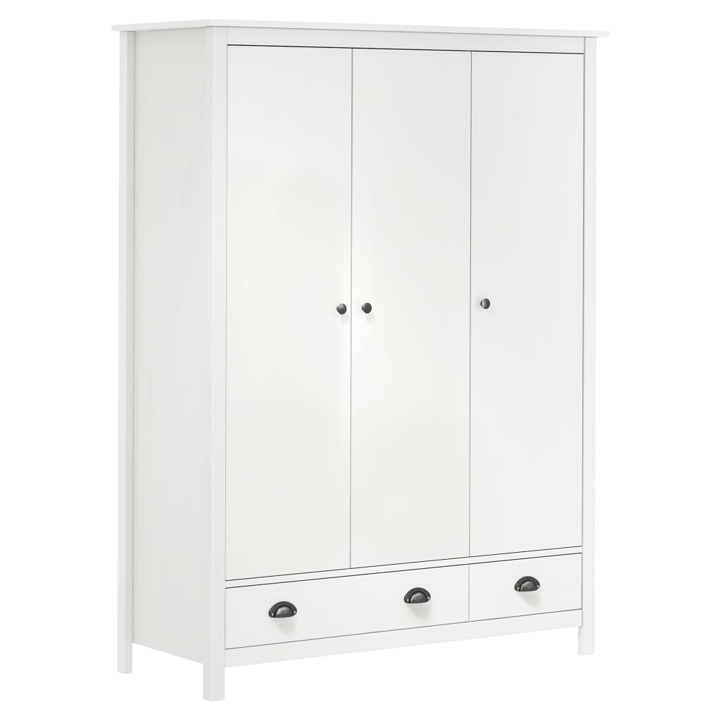 Garde-robe à 3 portes Hill Blanc 127x50x170 cm Bois pin solide | Leroy ...