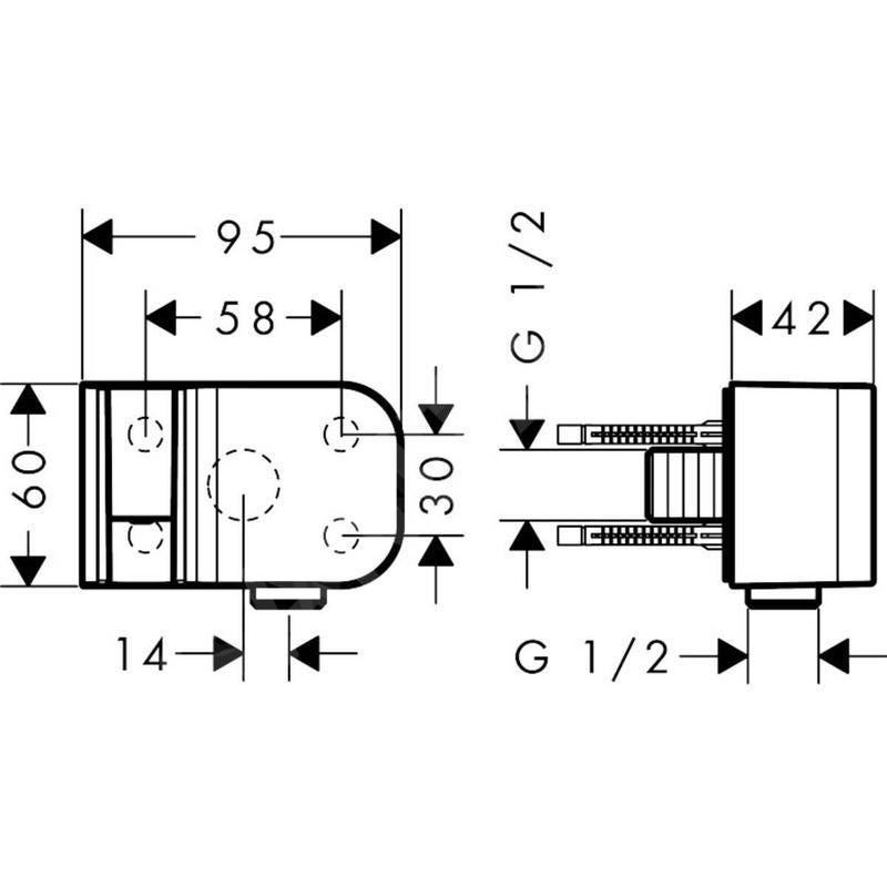 Axor One - Support de douche, noir mat 45723670 | Leroy Merlin