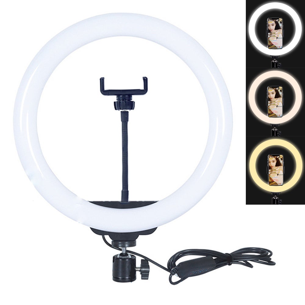 Anillo de luz de 2 LED de 10 pulgadas, anillo de luz de maquillaje de ...