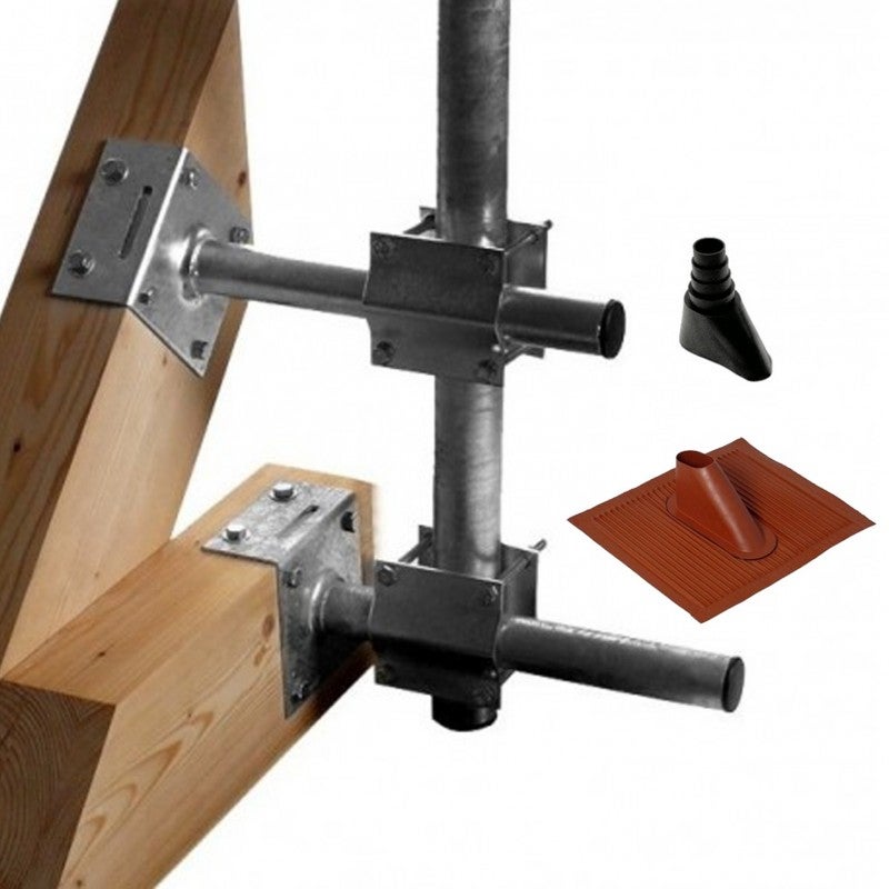 Support fixation charpente Triax DFC250 + Tuile malléable Alu Rouge ...