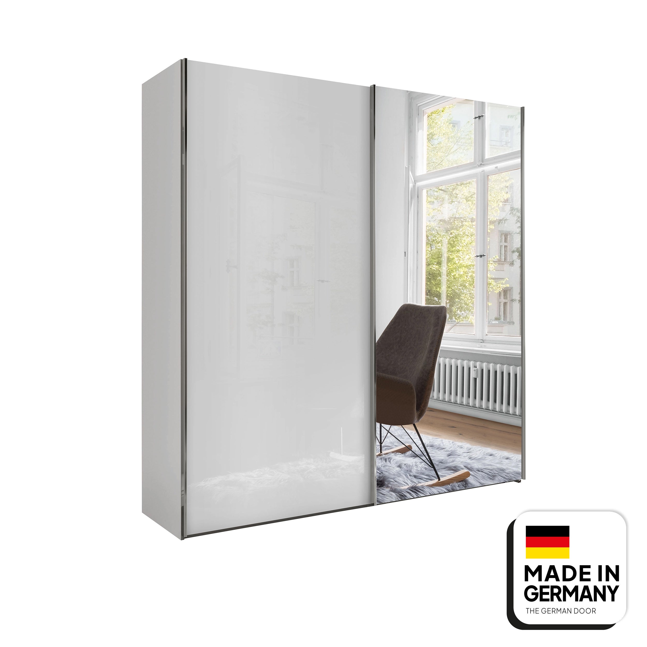 ARMARIO BREMEN 2 PUERTAS CORREDERAS FRONTAL CRISTAL BLANCO | ARMAZÓN ...