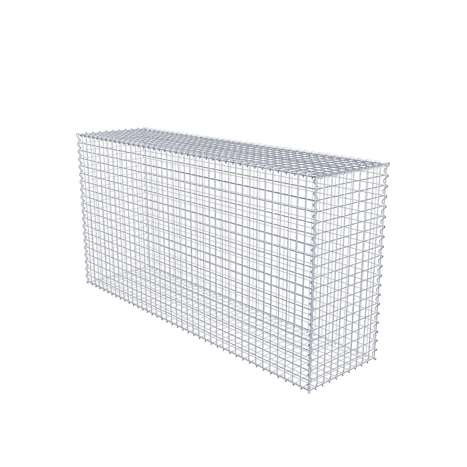 Gabion 200 cm x 100 cm x 50 cm (L x H x P), mailles 5 x 5 cm, Spirale - Fil acier galvanisé Ø4 ...