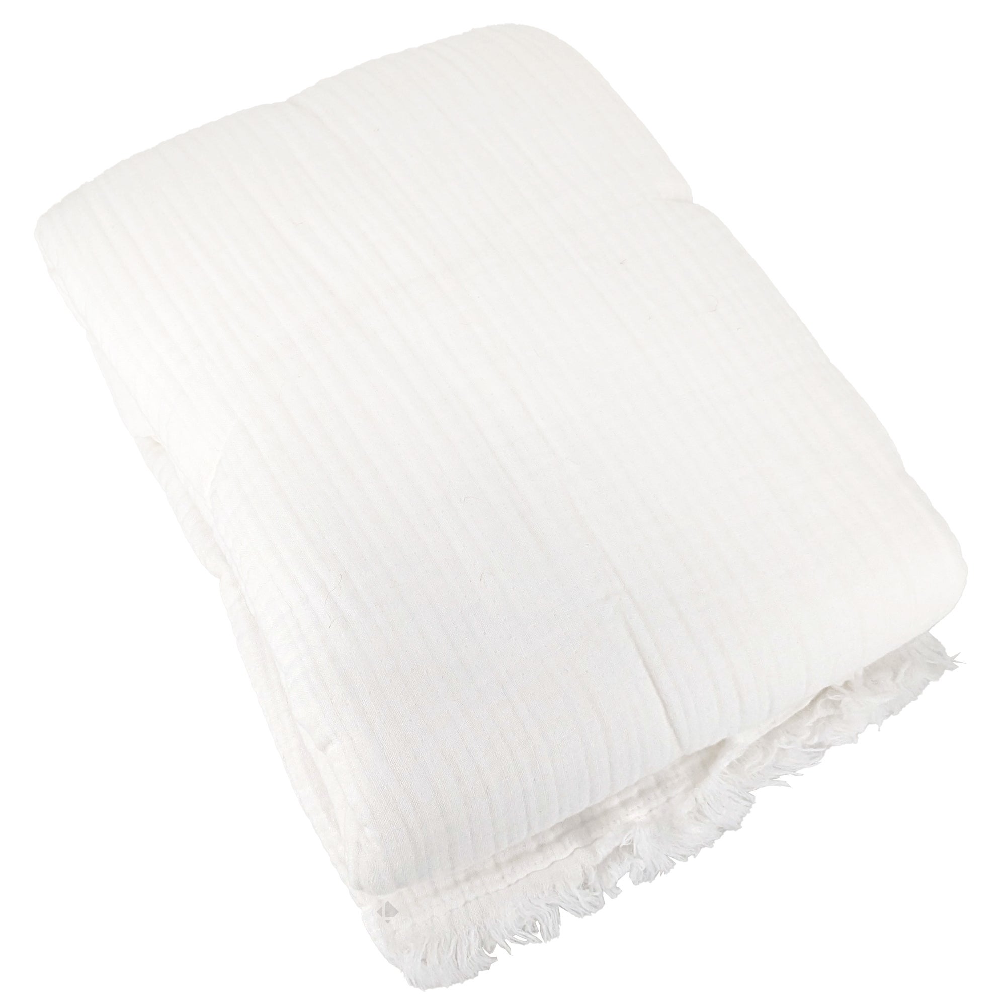 Couvre-lit 150x200 cm coton collection PAROS blanc neige | Leroy Merlin