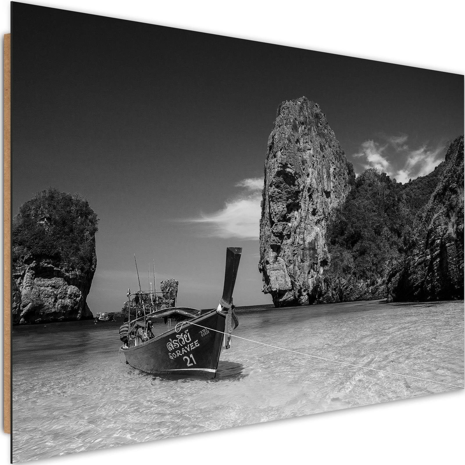 Tableau couleur bois au bord de la mer 2 - 120 x 80 cm | Leroy Merlin