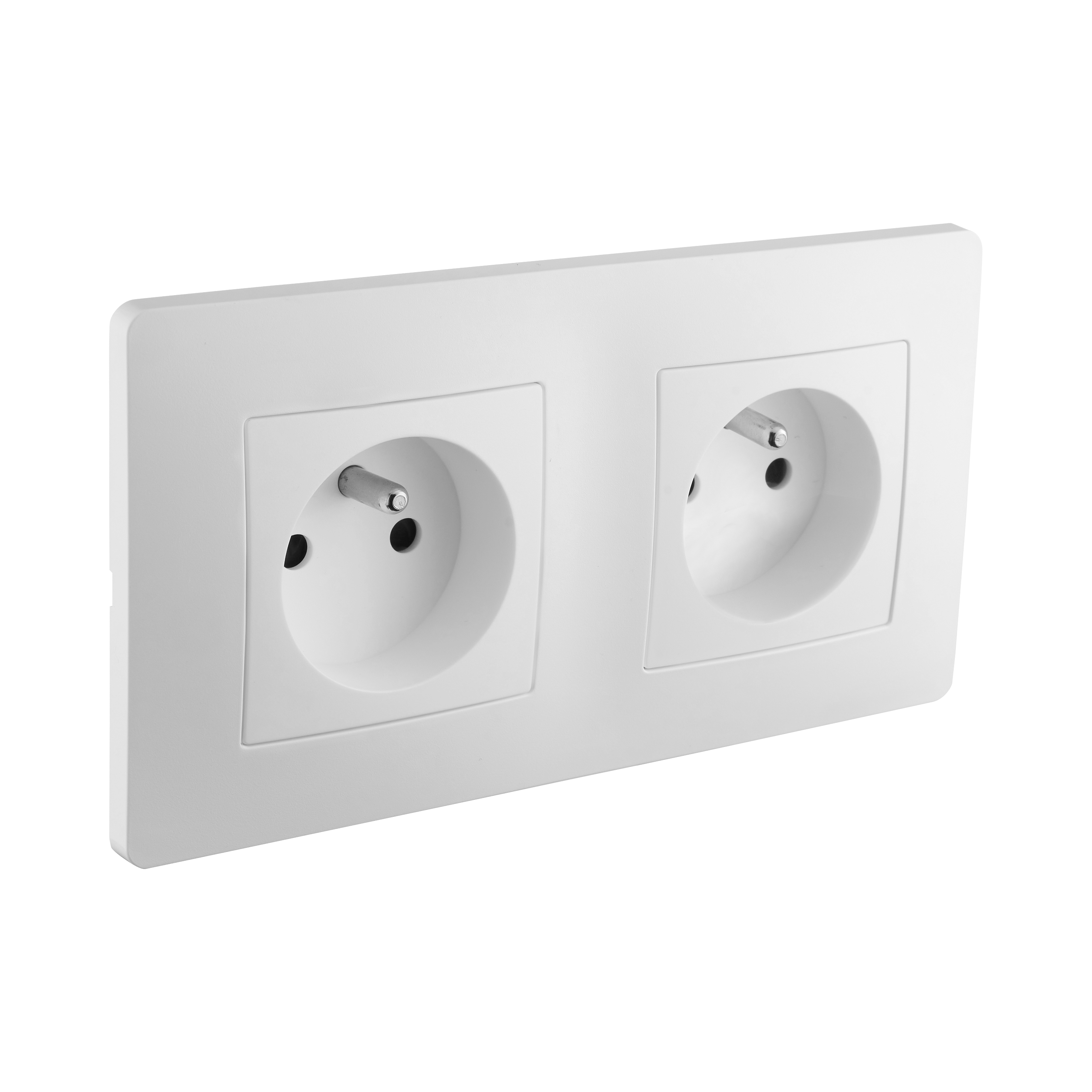 DEBFLEX - CALY DOUBLE PRISE 2P+T HORIZONTALE BLANC | Bricoman