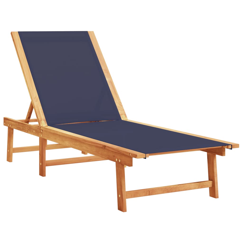 Chaise longue | Bain de soleil | Transat de relaxation bleu bois d ...