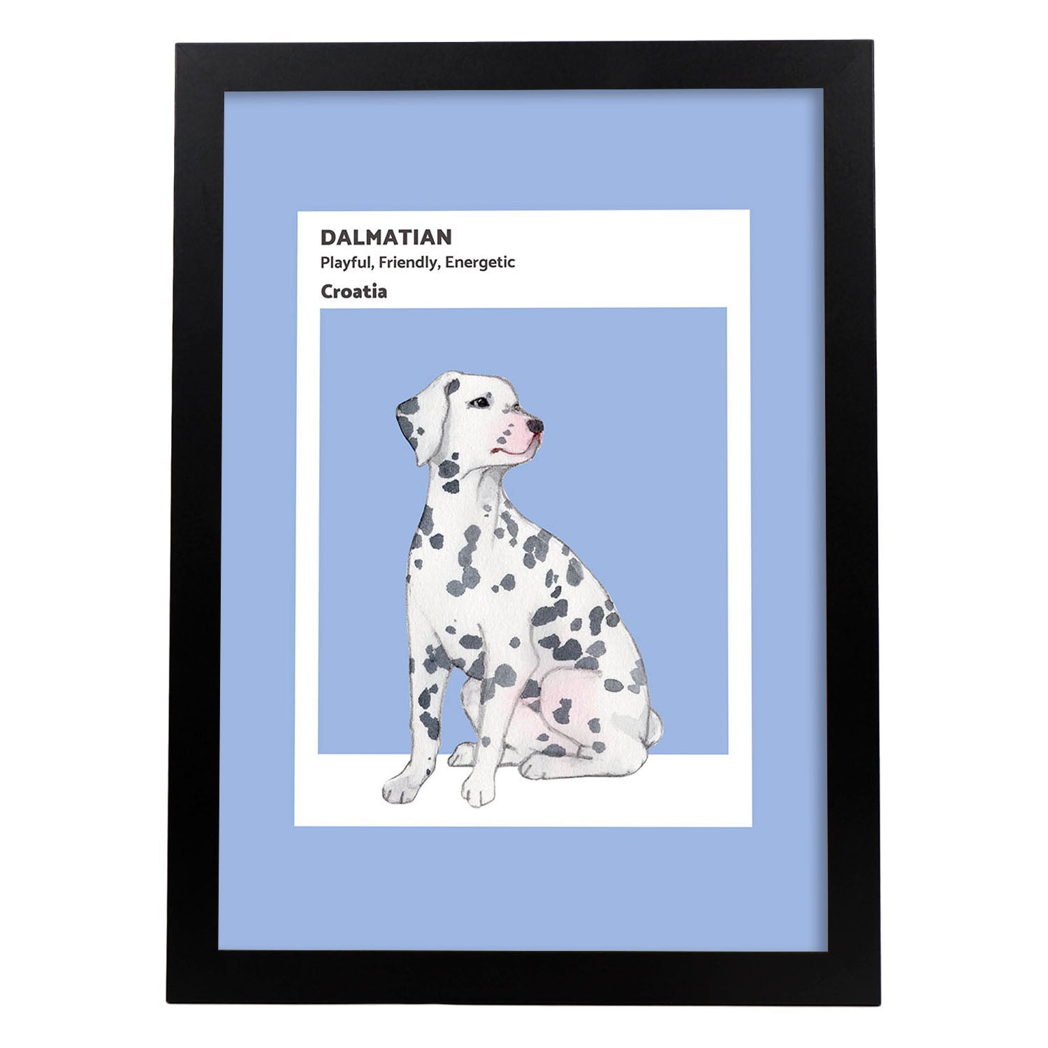 Lámina Dalmatian Pósters Con Ilustraciones De Razas De Perro En Tonos ...