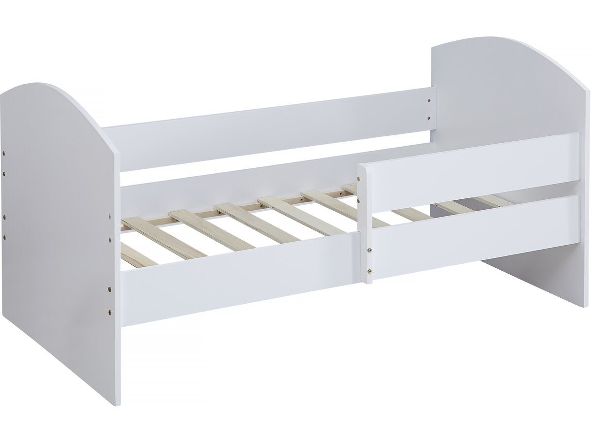 Lit enfant avec barrière "Victoria" - Bois - Blanc - 80 x 160 cm ...
