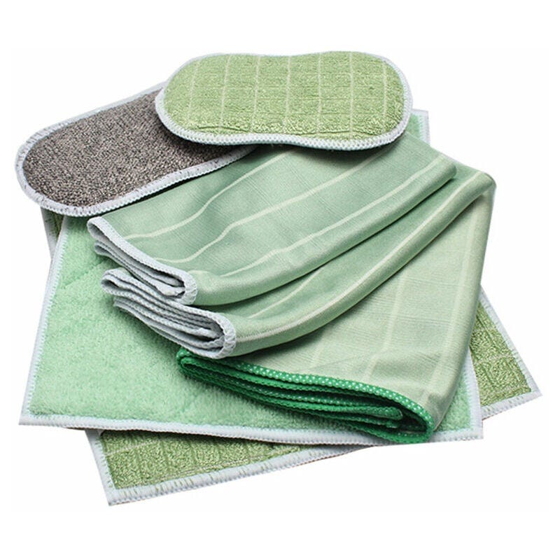 Lot de 6 Chiffon Bambou Microfibre pour Vitres Miroirs Carreaux ...